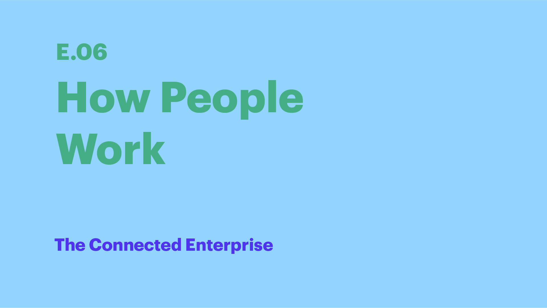 How People Work